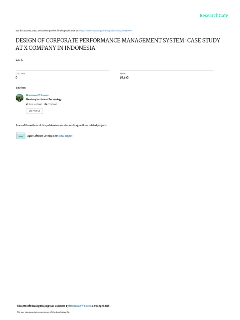 Design of Corporate Performance Management System | PDF | Employee ...