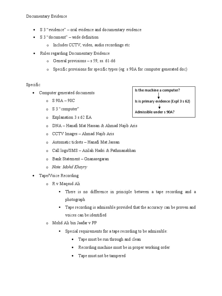 Documentary Evidence | PDF | Hearsay | Evidence (Law)