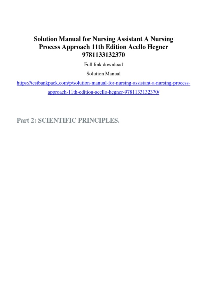 Nursing Assistant A Nursing Process Approach 11th Edition Acello Hegner ...