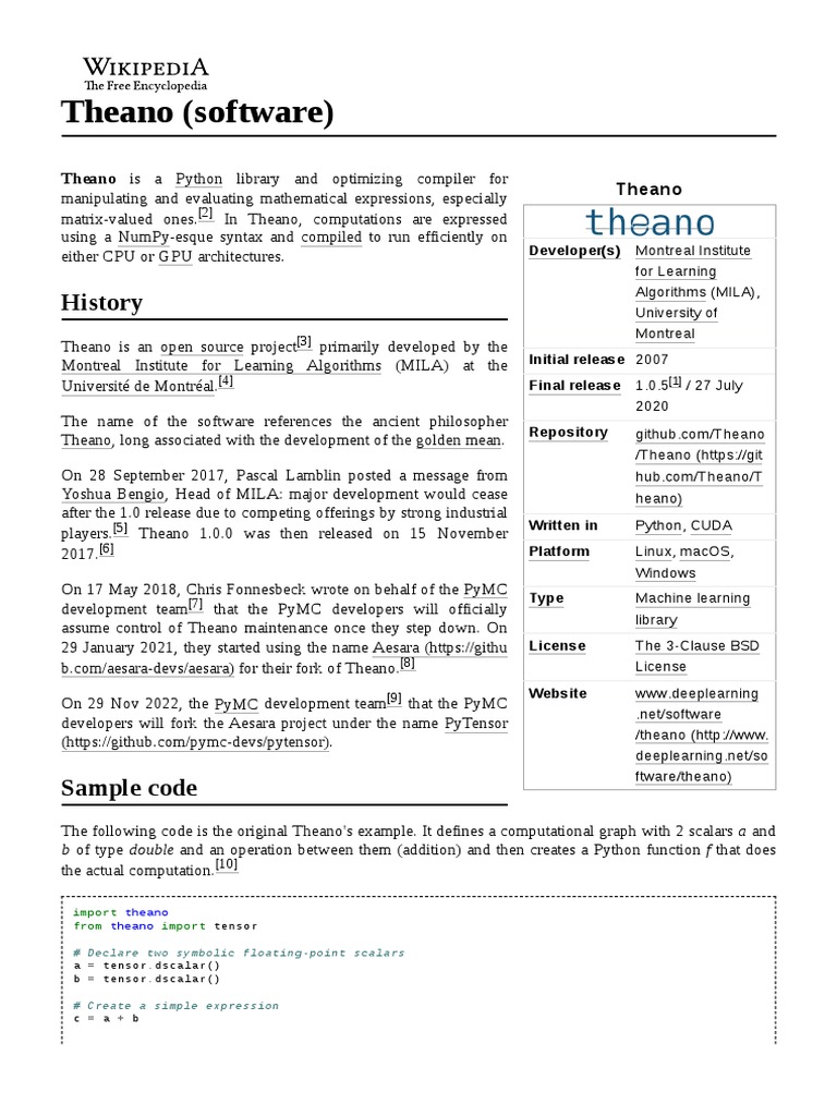 Theano (Software) | PDF | Computing | Computer Science