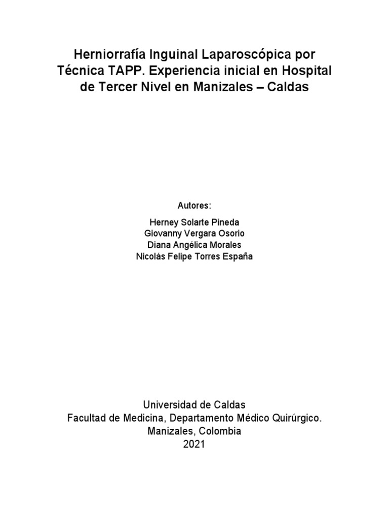 Herney Solartepineda Giovanny Vergaraosorio 2021 | PDF | Cirugía | Especialidades Medicas