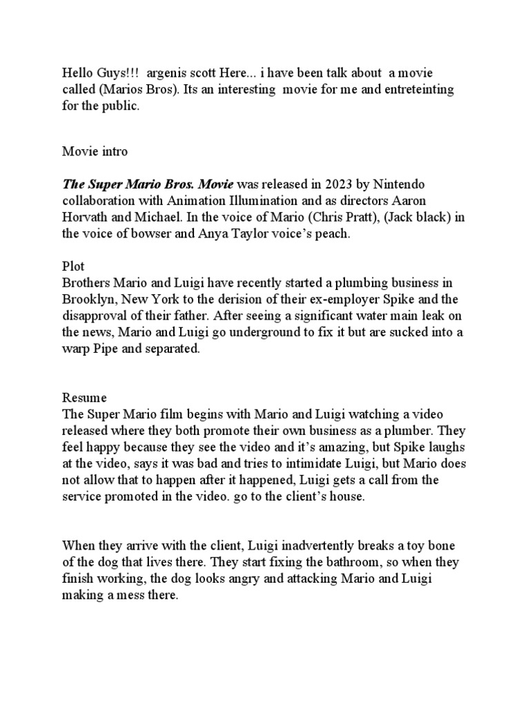 Resume 2023 | Download Free PDF | Mario | Nintendo