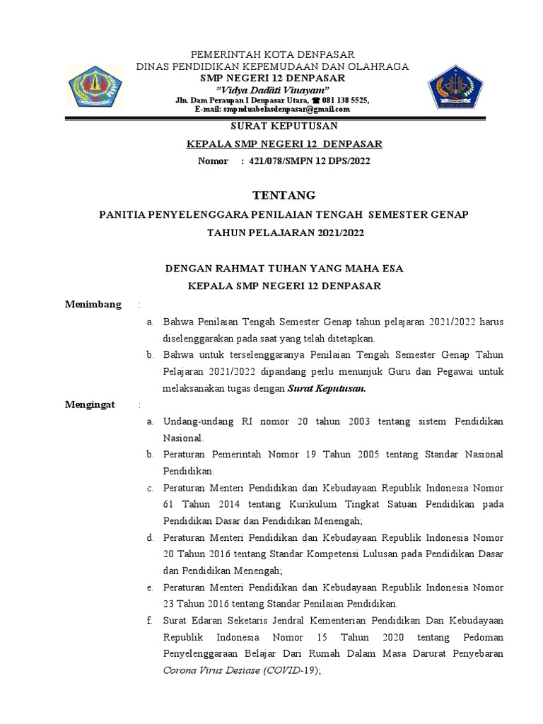 SK. PTS Genap 2021-2022 | PDF