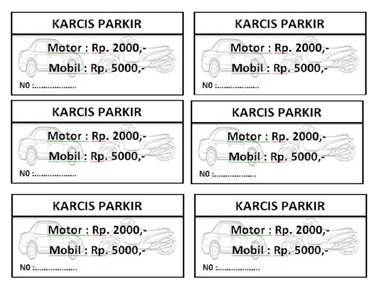 Karcis Parkir | PDF