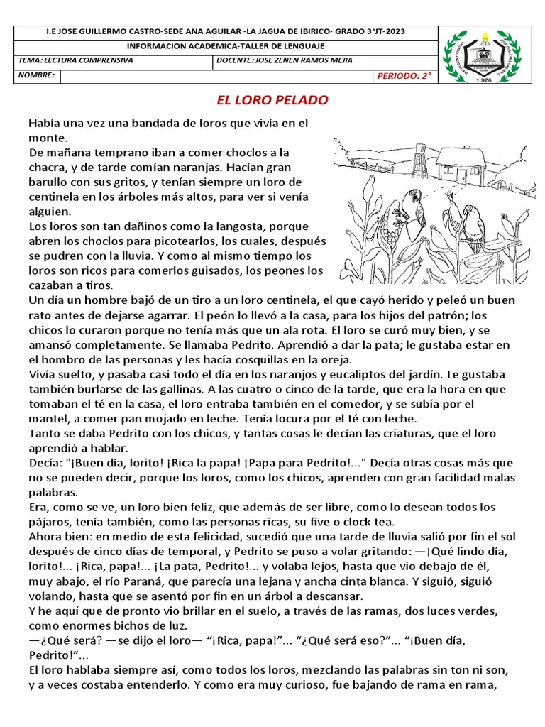 Lectura Loro Pelado | PDF | Poesía