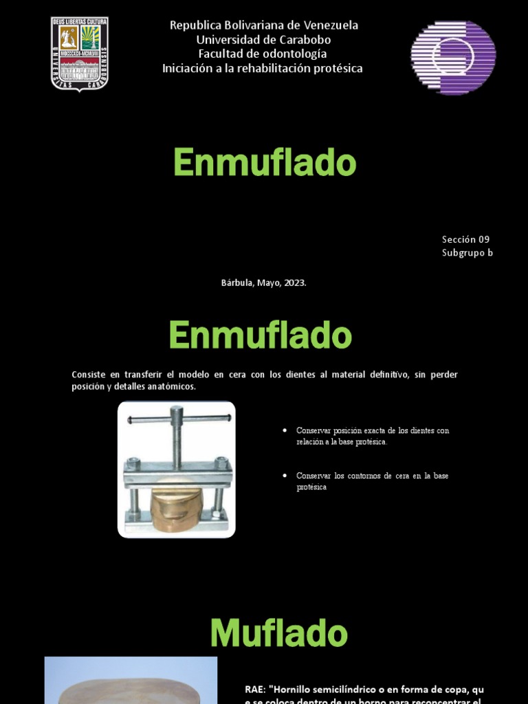 Mufla Protesica | PDF | Dentadura postiza | Yeso