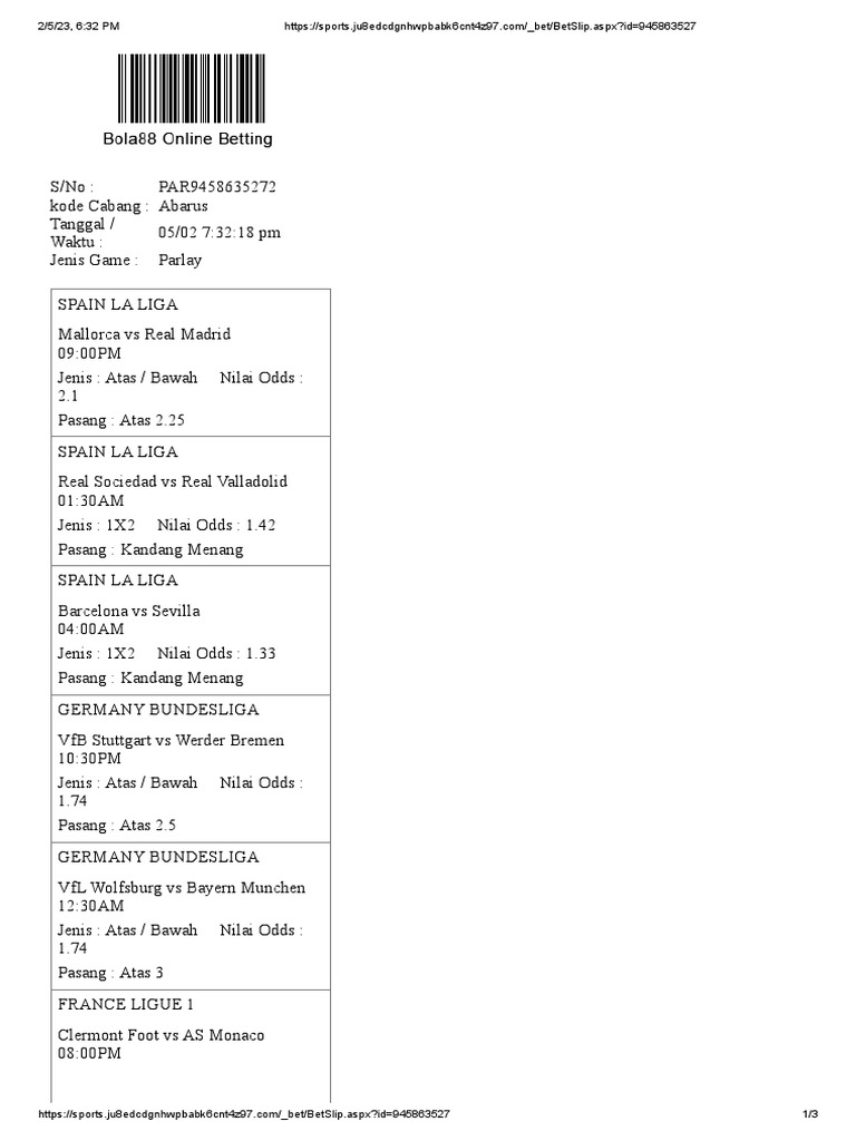 Bet Slip | PDF | La Liga | Association Football