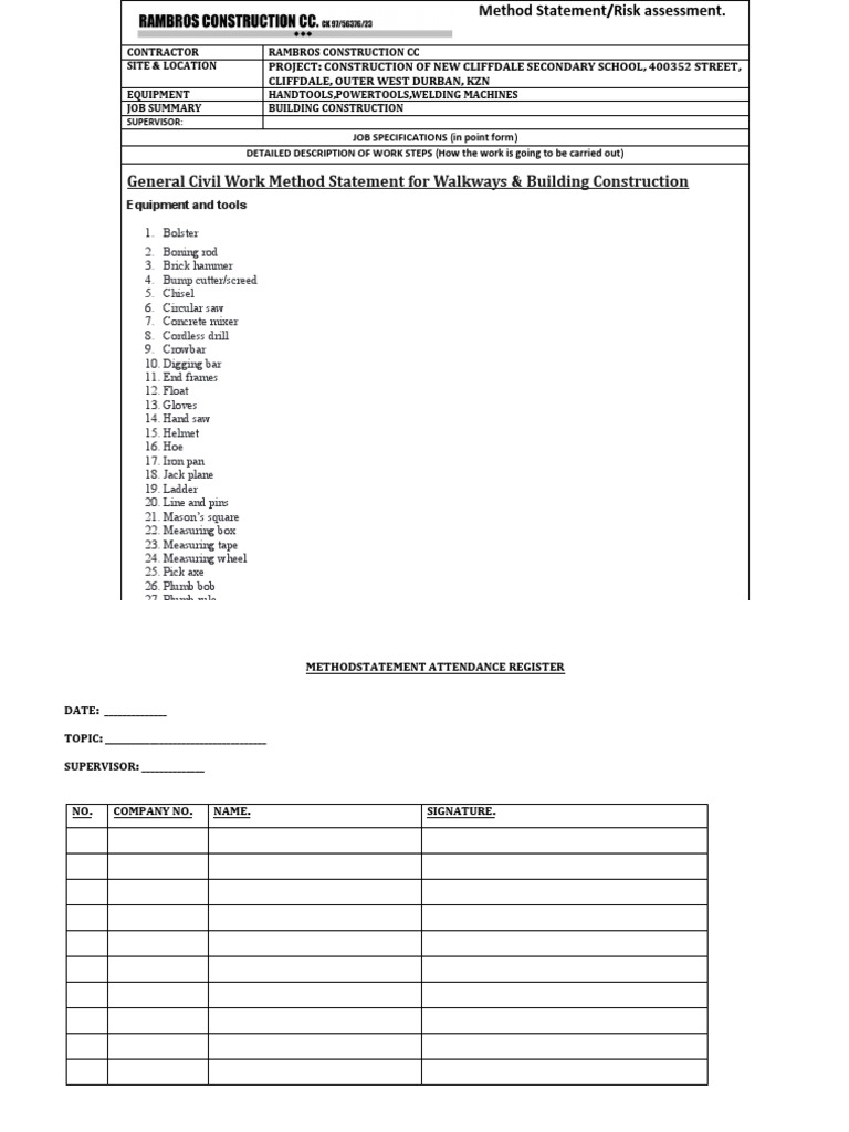 Construction Safety & Method Guide | PDF
