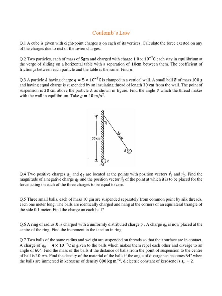 Coulomb's Law (Point Charges) | PDF | Force | Physics