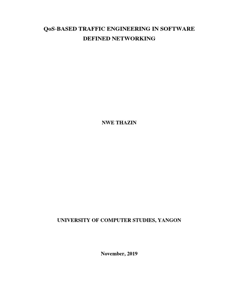 QoS Based Traffic Engineering in Software Defined Networking | PDF | Quality Of Service ...