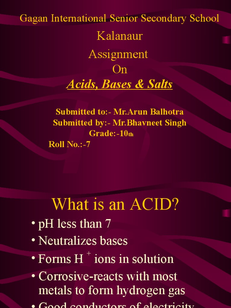 Acids, Bases, and Salts Overview | PDF | Acid | Digestion