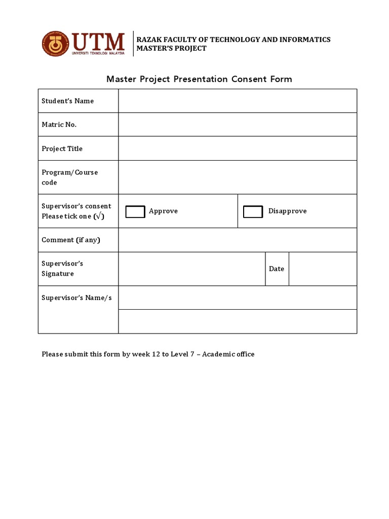 Master's Project Presentation Consent Form | PDF | Computers