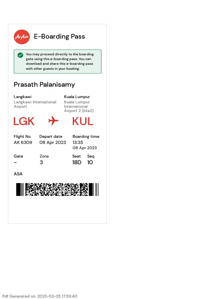 E-Boarding Pass: AK 6309 08 Apr 2023 13:35 | PDF