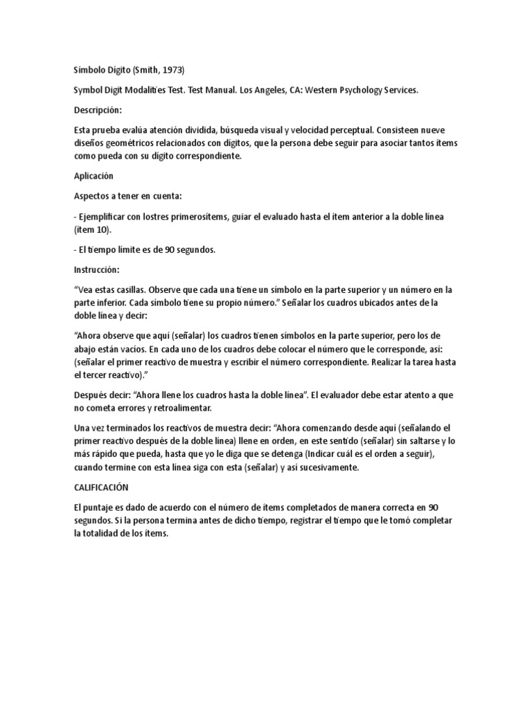 Instrucciones SDMT | PDF