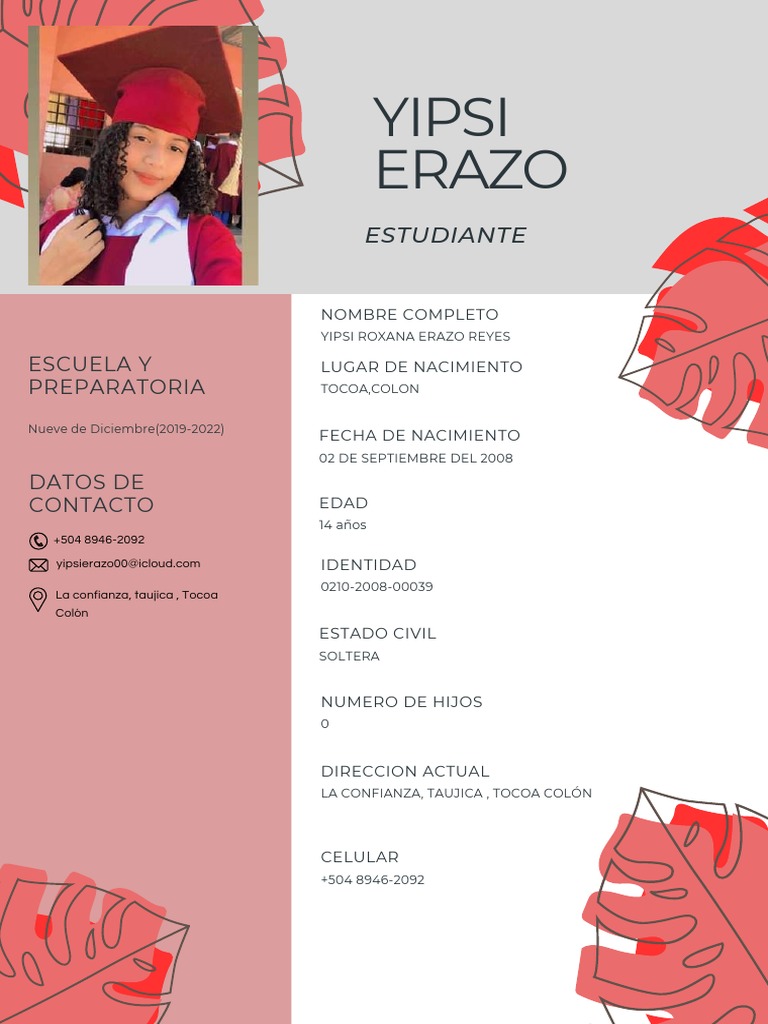 Perfil Académico de Yipsi Erazo | PDF