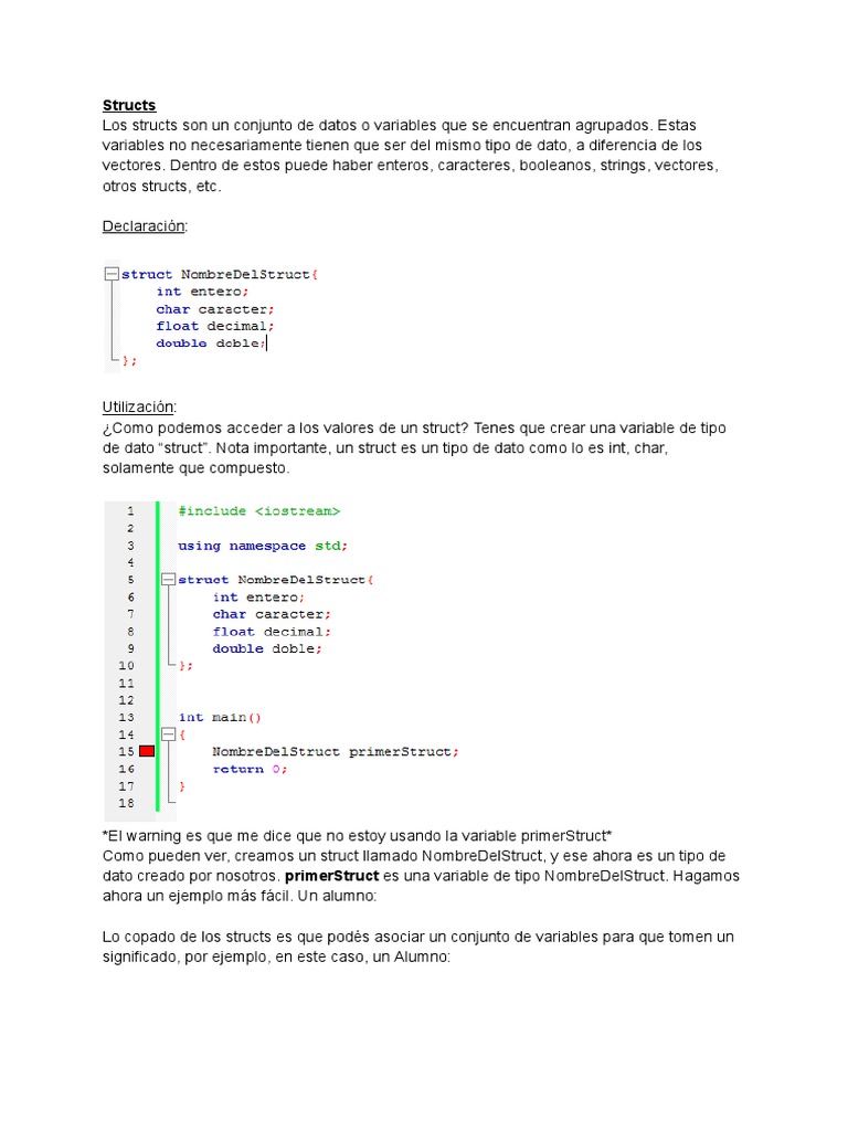 Unidad 5 - Structs | PDF | Tipo de datos | Cola (tipo de datos abstractos) Unidad 5 - Structs | PDF | Tipo de datos | Cola (tipo de datos abstractos)