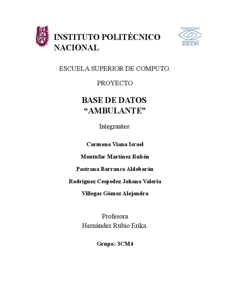 Proyecto Base de Datos-1 | PDF | Bases de datos | SQL