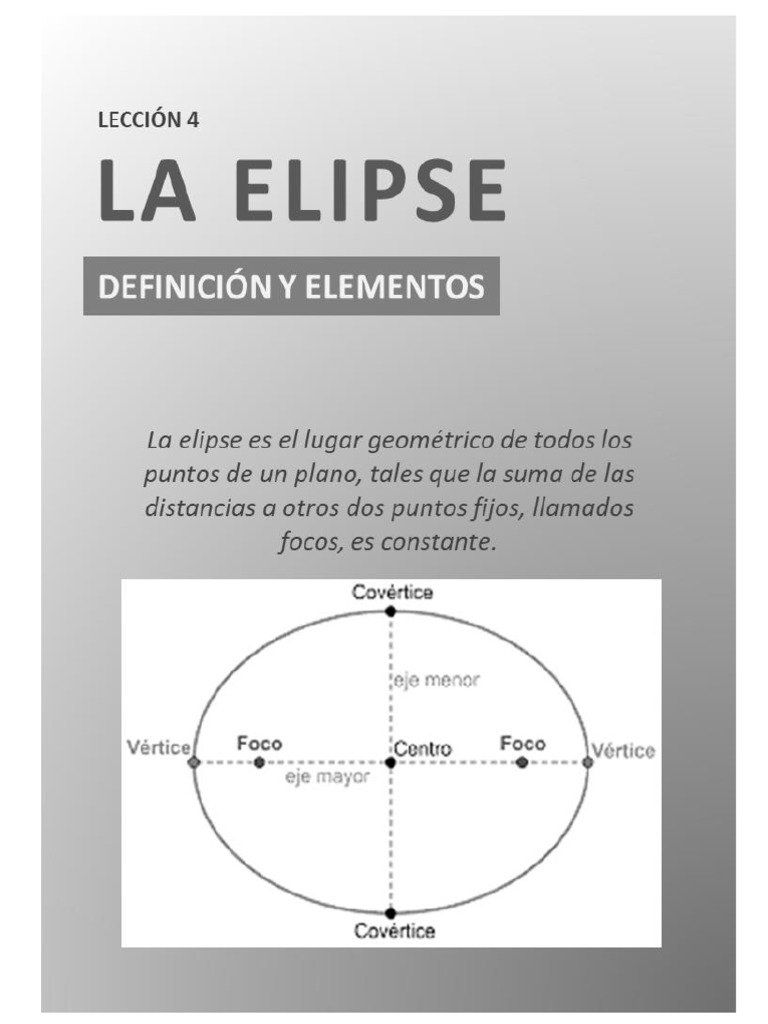 Leccion 4 La Elipse | PDF | Elipse | Longitud