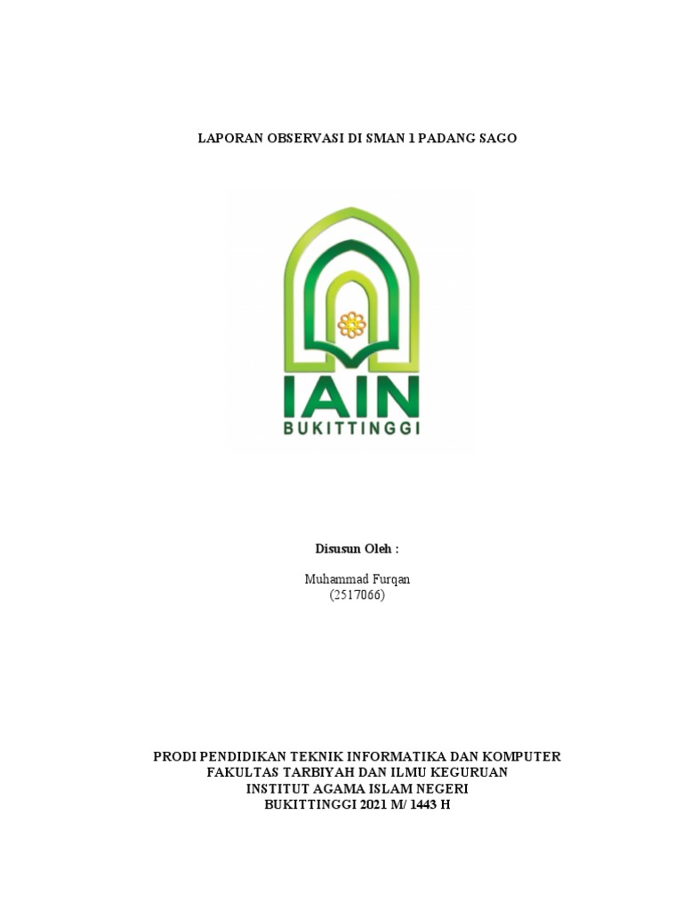 Laporan Observasi SMAN 1 Padang Sago | PDF