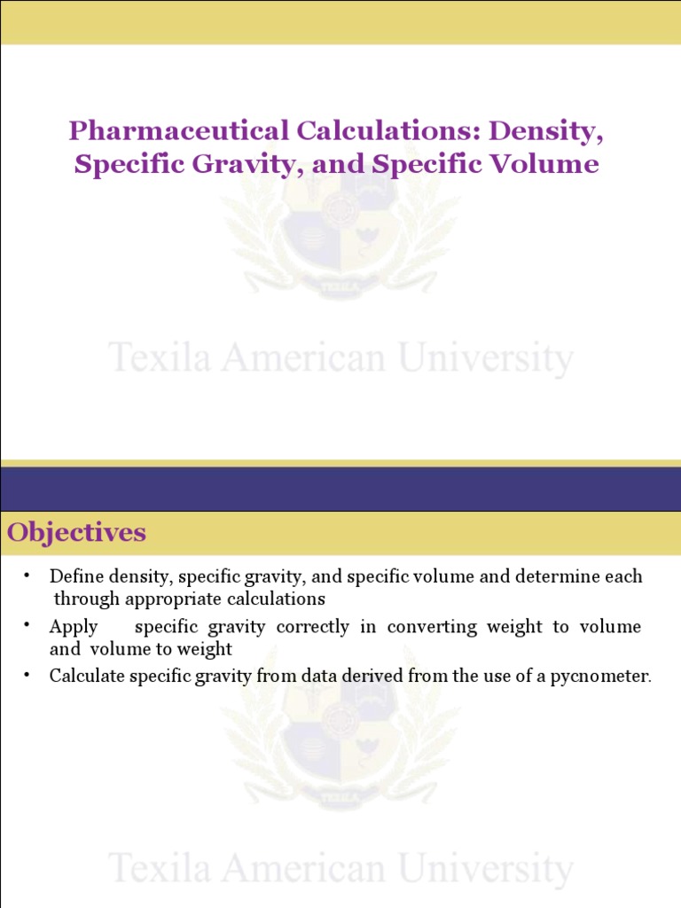 2.4 Density Specific Gravity Specific Volume | Download Free PDF | Weight | Physical Quantities