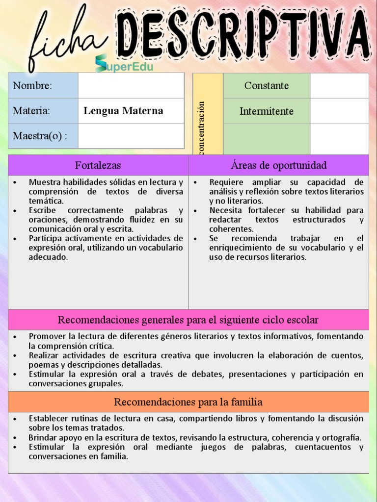 Fichas Descriptivas - de Primaria | PDF | Matemáticas | Entorno natural