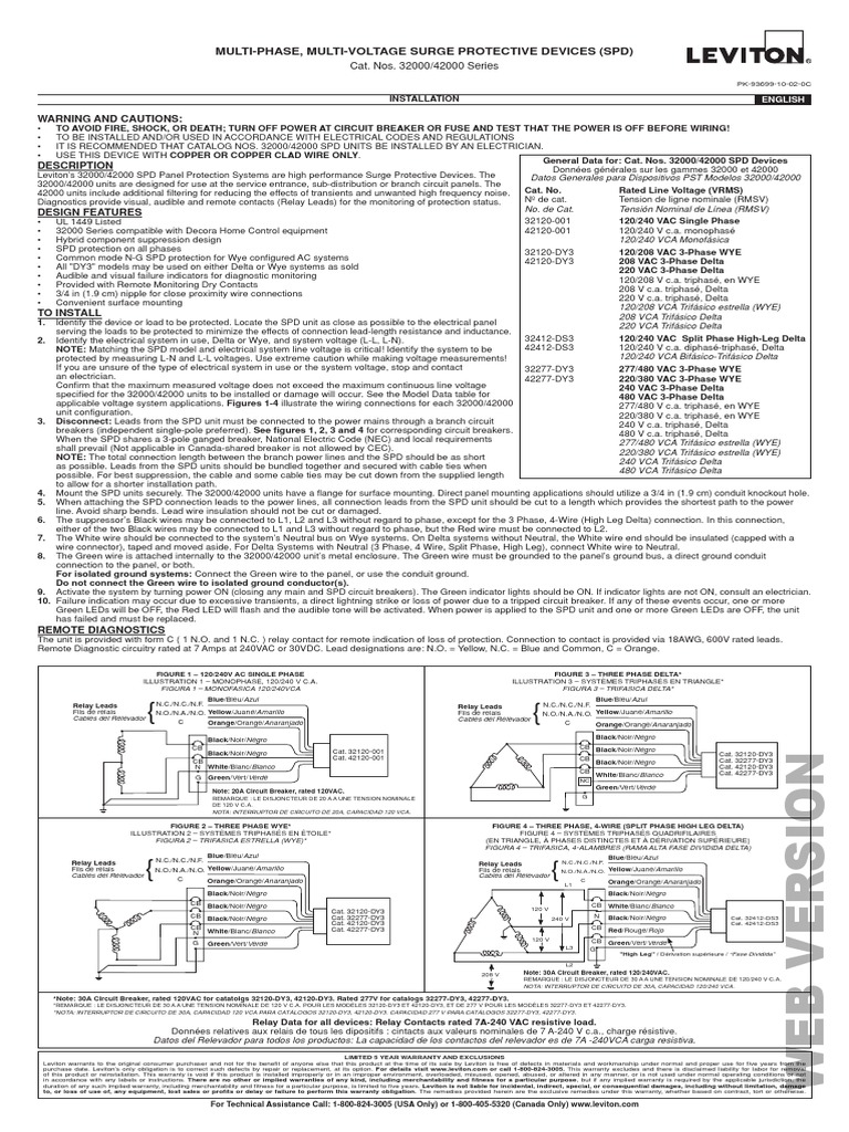 Leviton PK-93699-10-02-0C-W | PDF | Alternating Current | Machines