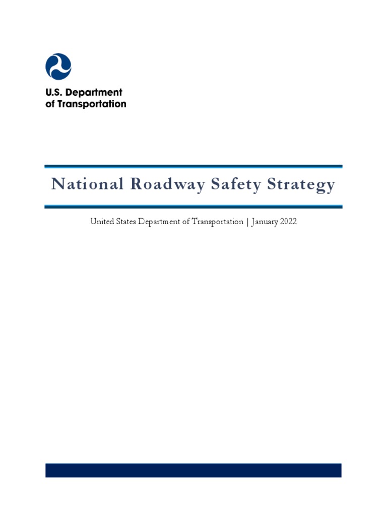 Usdot National Roadway Safety Strategy 230629 135521 Pdf Traffic