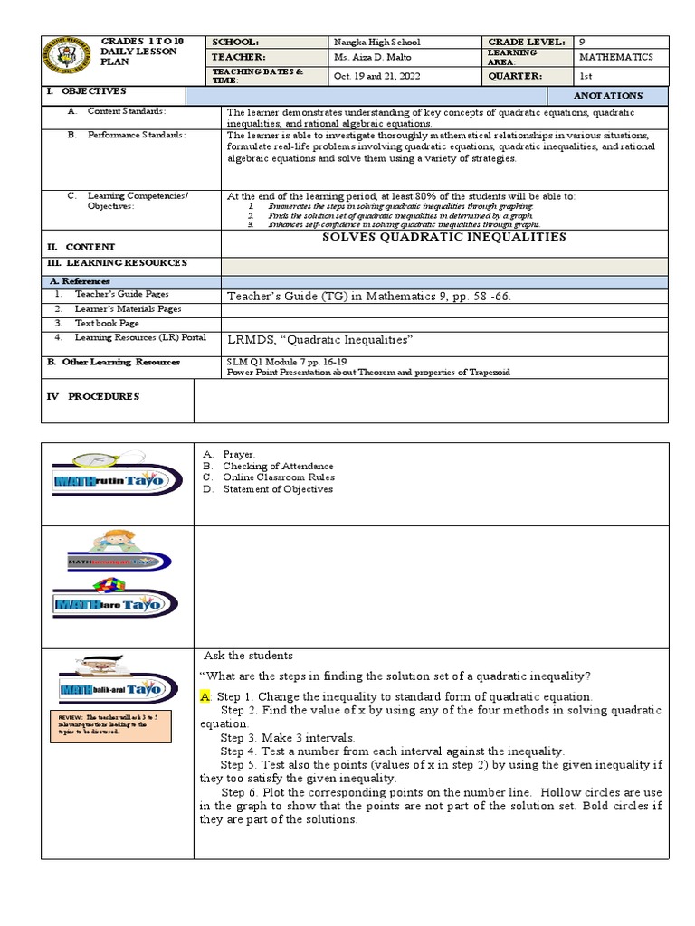 Dlp 2023 Pdf Quadratic Equation Equations