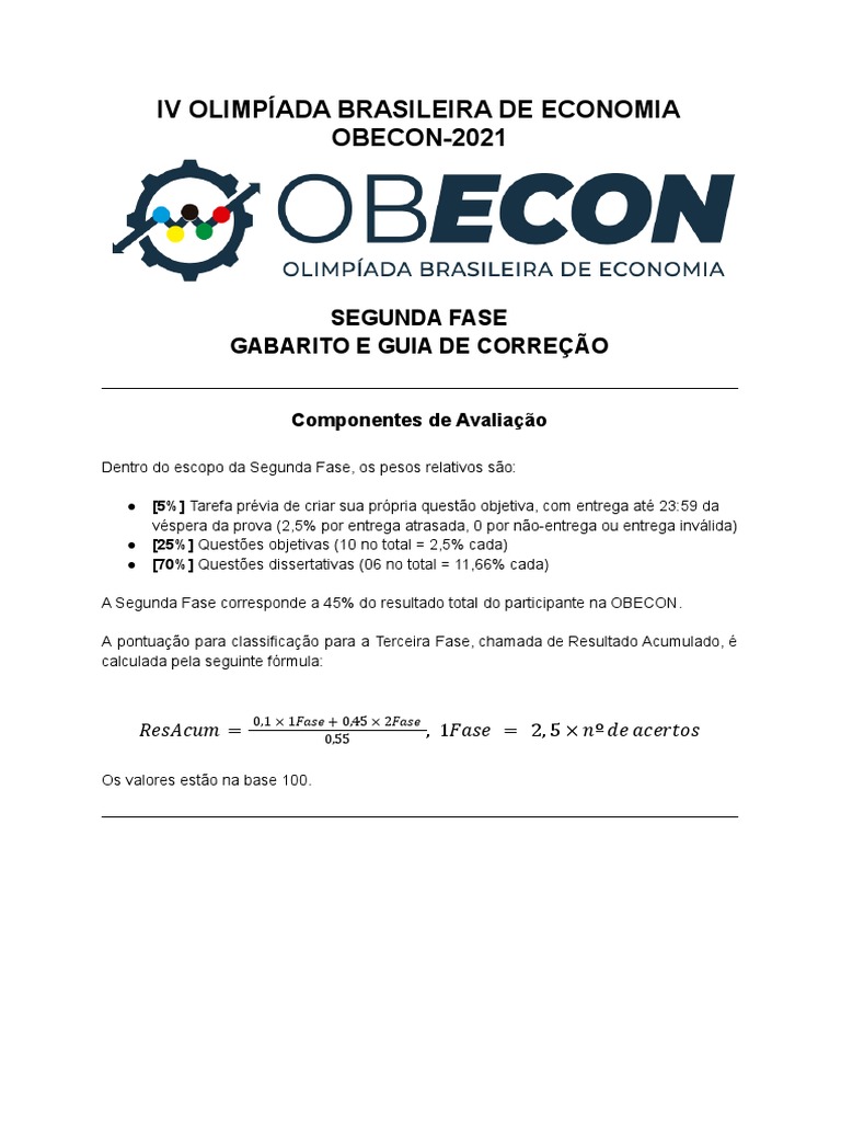 Guia OBECON 2021: Segunda Fase | PDF | Externalidade | Economias