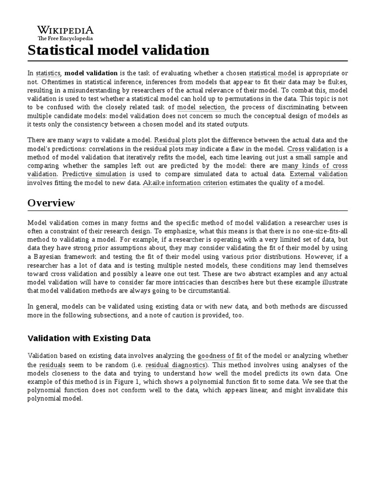 Statistical Model Validation | PDF | Probability And Statistics | Applied Mathematics