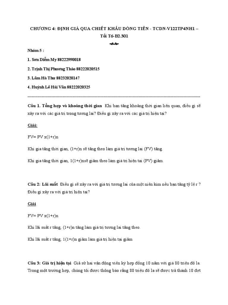 BT Chương 4 TCDN - Nhóm 5 | PDF