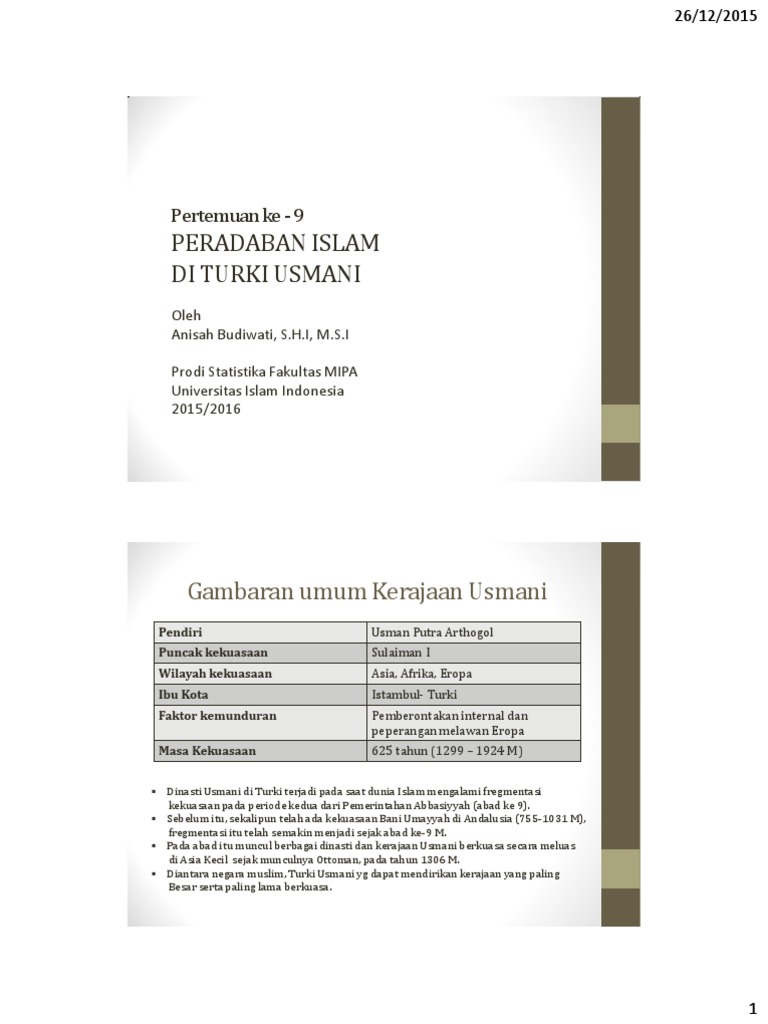 9 - Peradaban Islam Di Turki Usmani | PDF