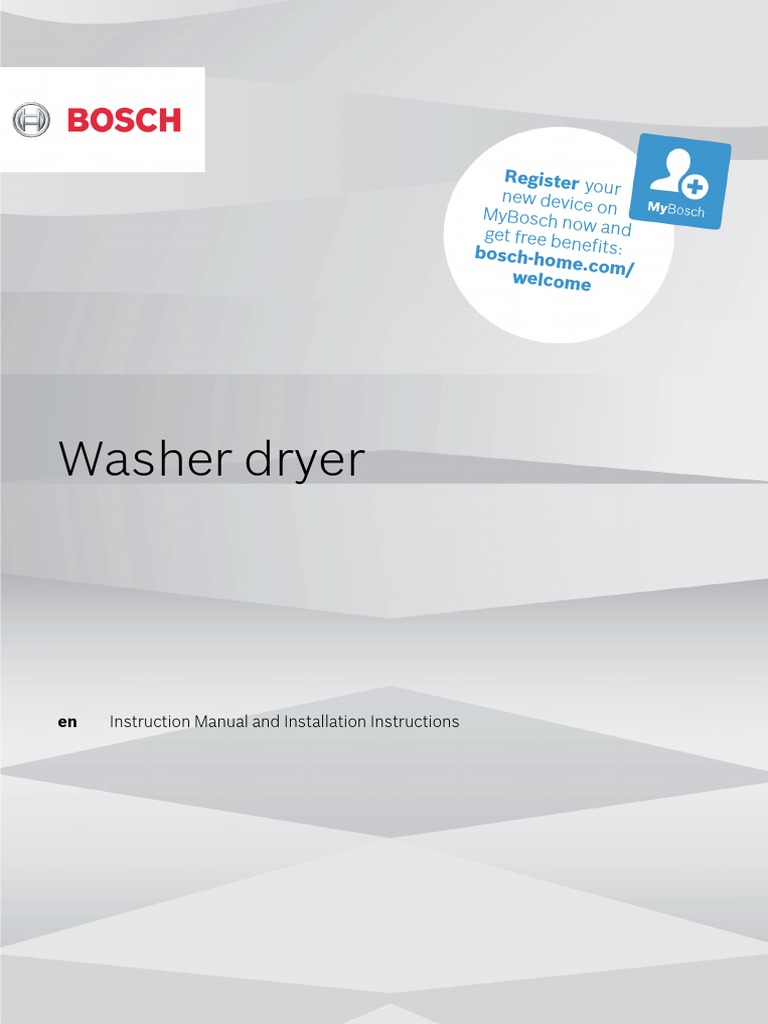 Bosch WKD28352GB Washer-Dryer | PDF | Ac Power Plugs And Sockets ...