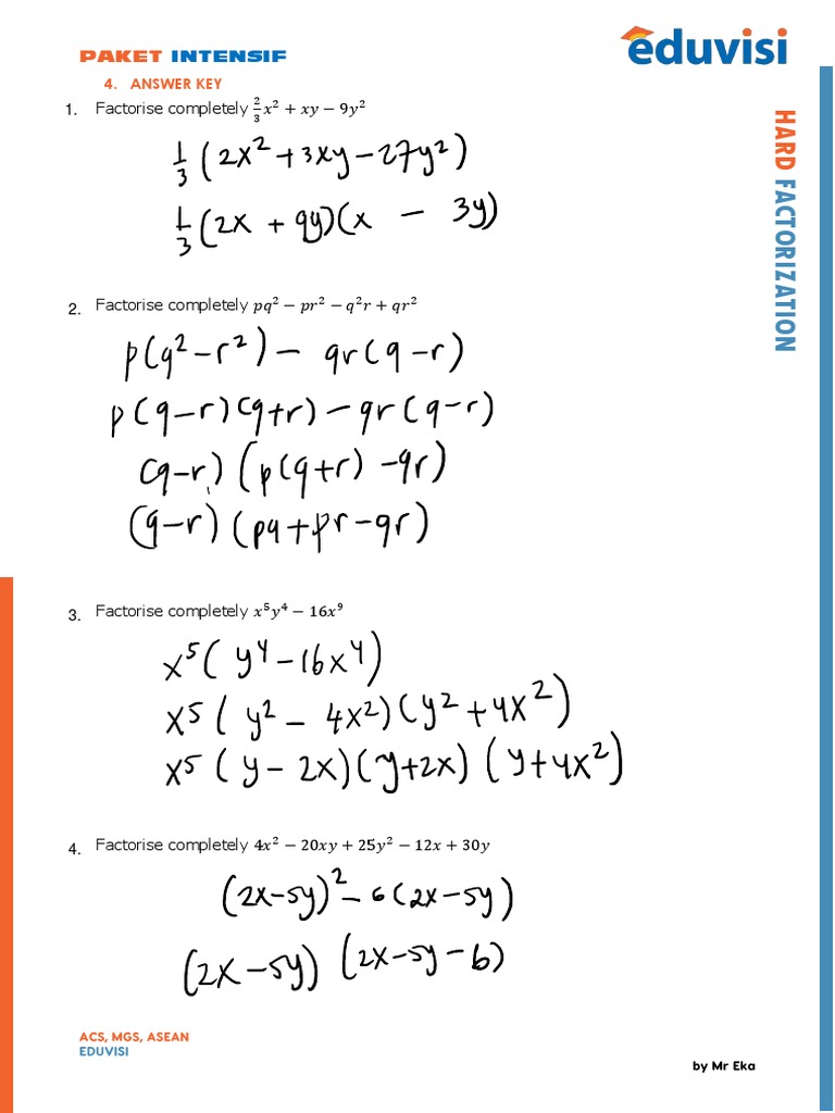 Hard Factorization Problems and Solutions | PDF