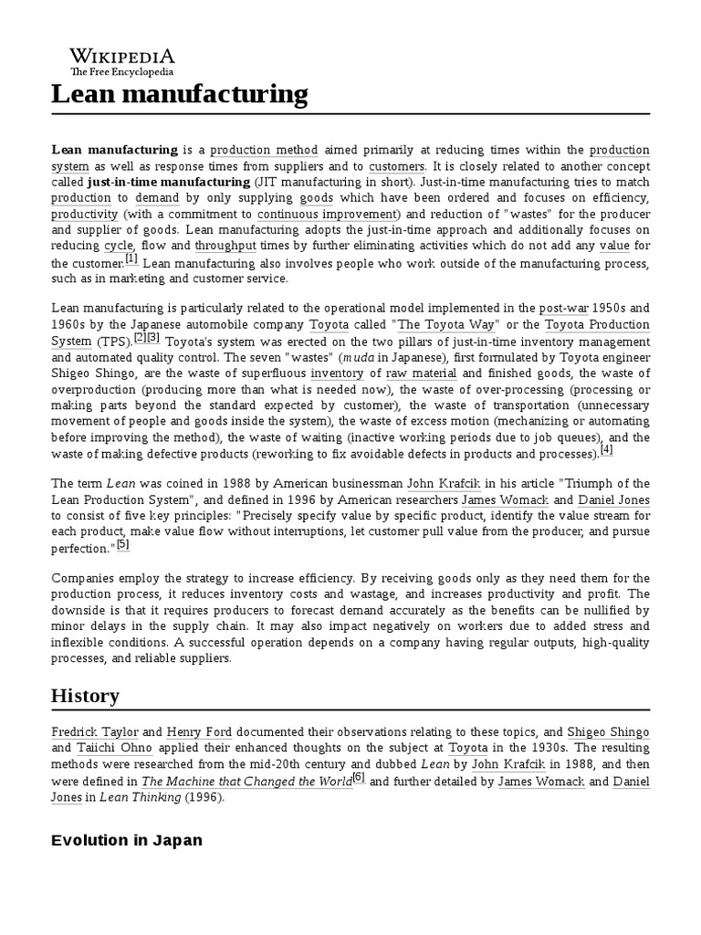 Lean Manufacturing | PDF | Lean Manufacturing | Business Economics