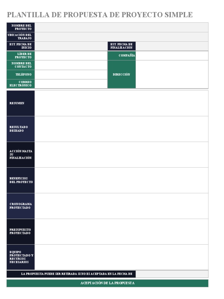IC Simple Project Proposal Template - ES | PDF