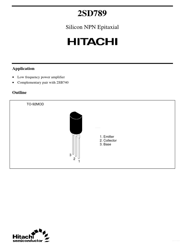 D789 HitachiSemiconductor | PDF | Bipolar Junction Transistor ...