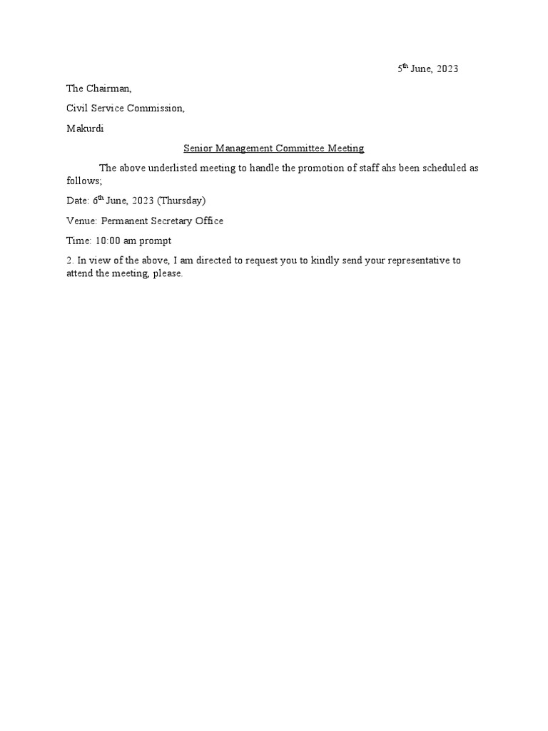 Staff Promotion Meeting Notice | PDF