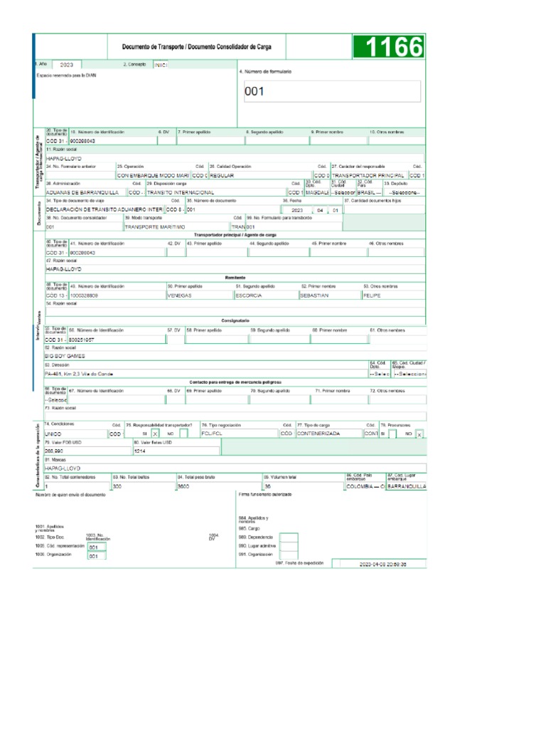 Documento de Transporte | PDF