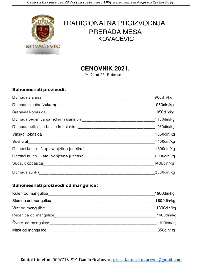 CENOVNIK | PDF
