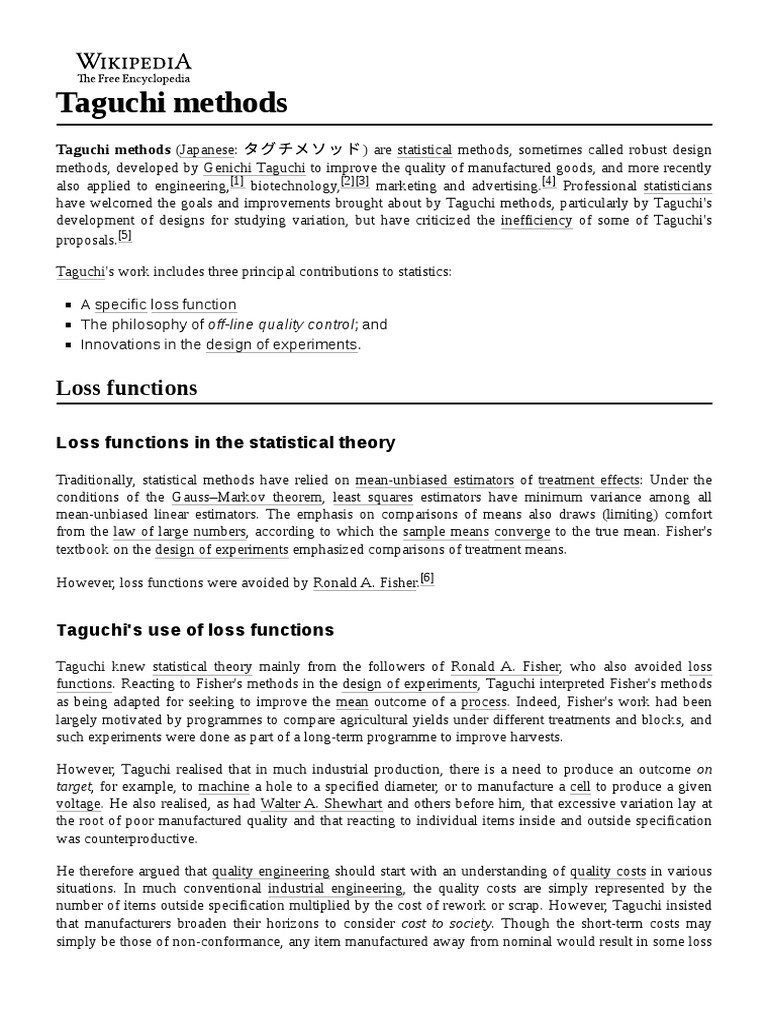 Taguchi Methods | Download Free PDF | Quantitative Research | Statistics