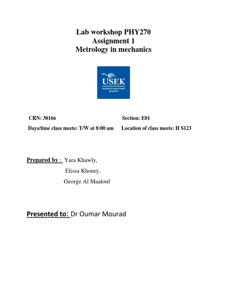 Metrology Techniques in Mechanics Lab | PDF | Metrology