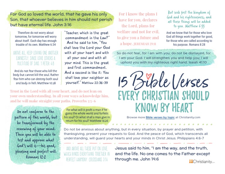 15 Bible Versus | PDF | Religious Belief And Doctrine | Theology