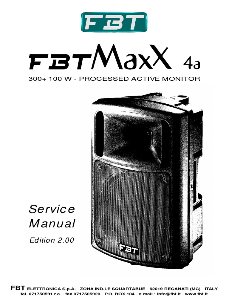 Max 4a Fbt Service Manual 200 Pdf Equalization Audio