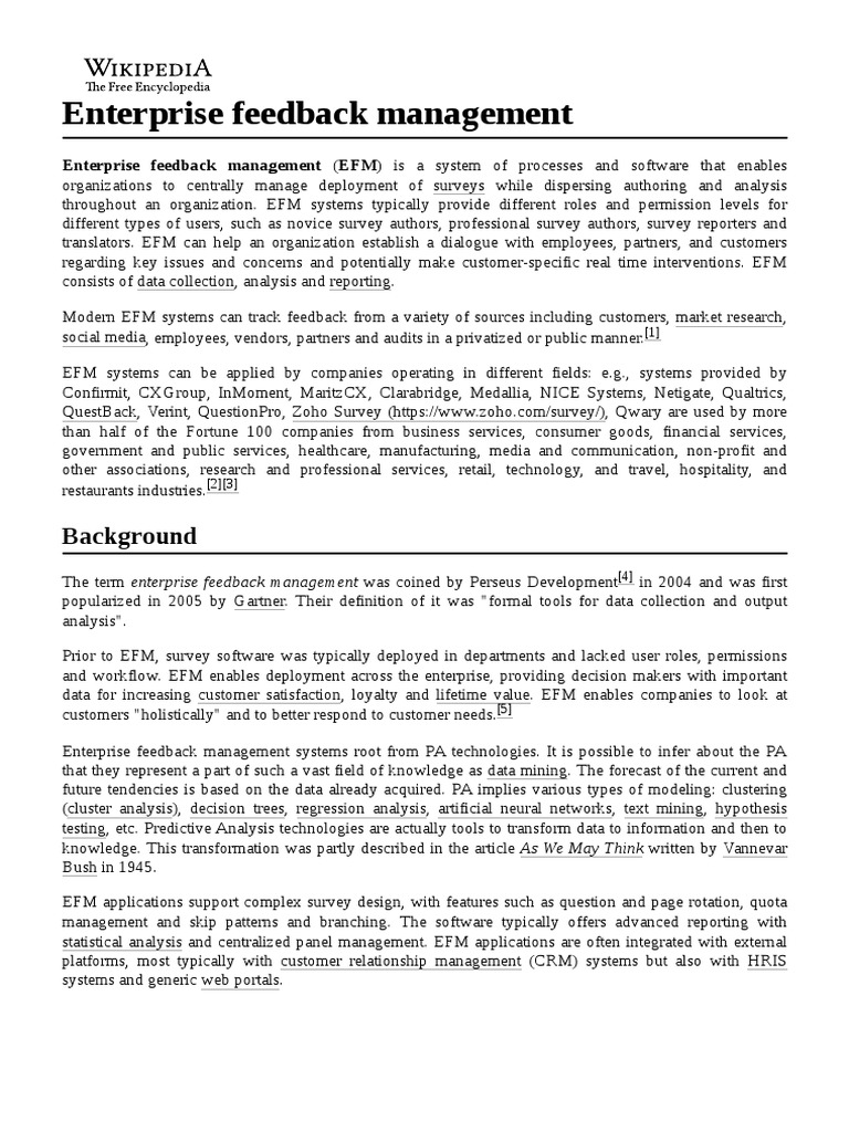 Enterprise Feedback Management | PDF | Business | Business Process