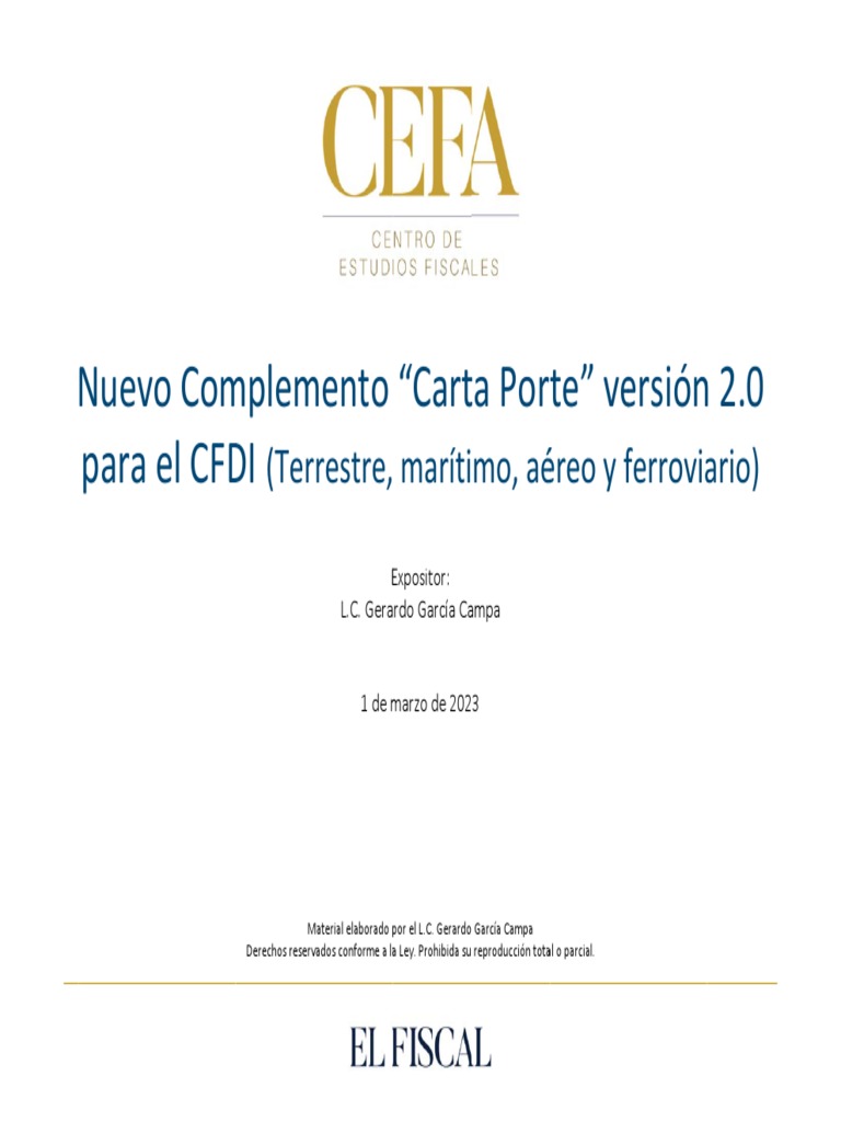 Nuevo Complemento Carta Porte v2 para El CFDI GGC 01MAR2023 | PDF