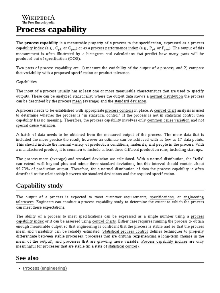 Process Capability | PDF | Statistics | Business Process