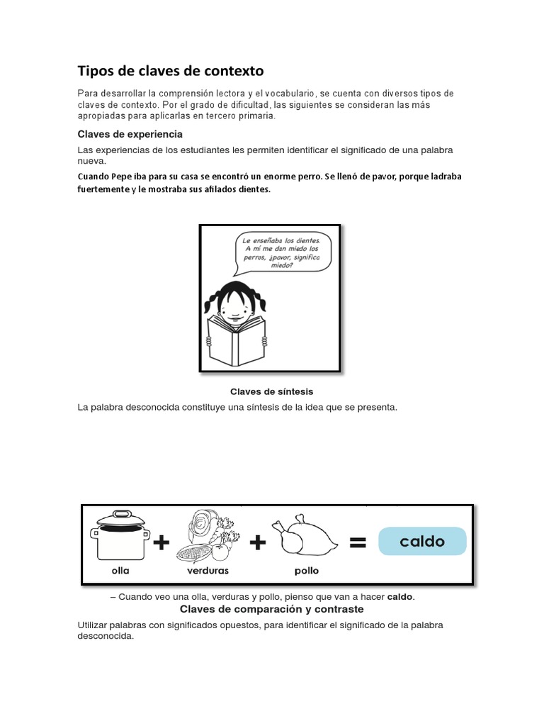 Claves de contexto para comprensión lectora | PDF