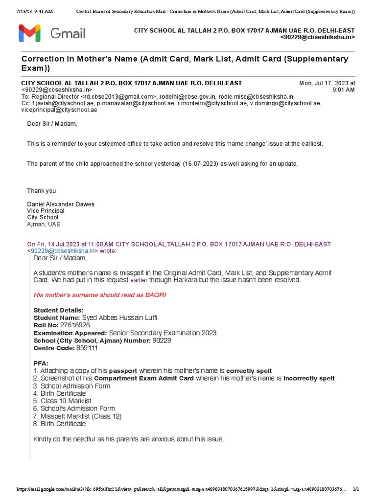 Mail 2 To Cbse | PDF | Qualifications | Student Assessment And Evaluation