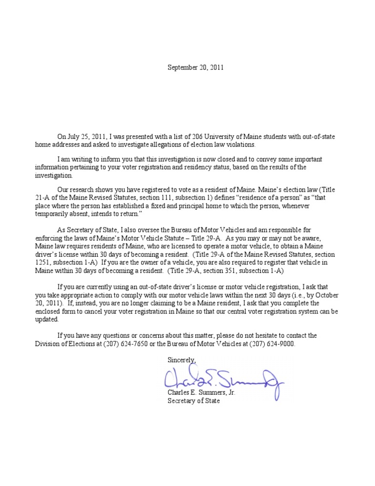 SoS Summer Student Letter | PDF | Law